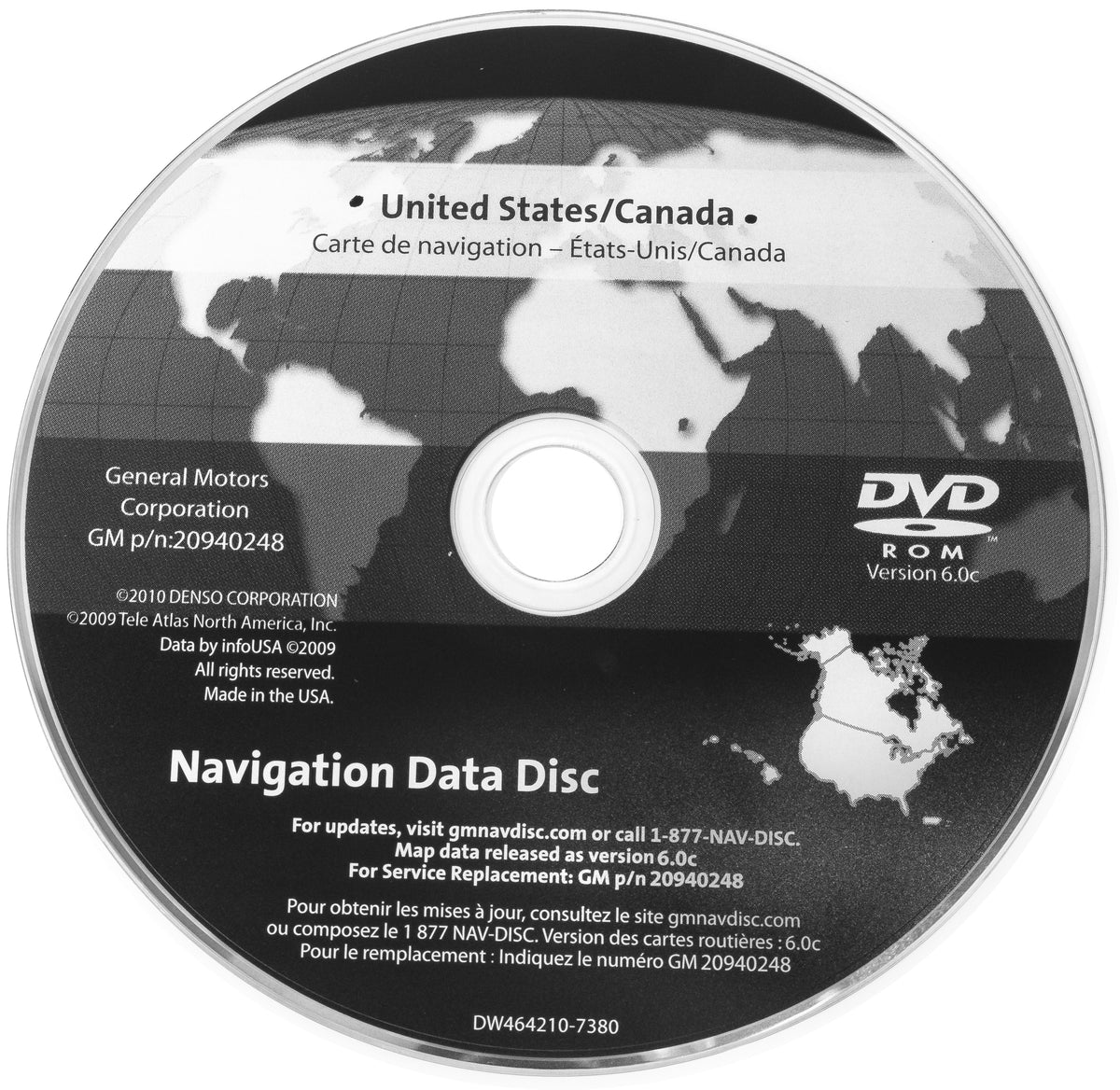 2007-10 Cadillac Chevy GMC Hummer Navigation Data Disc Map CD 20940248 – 1factoryradio