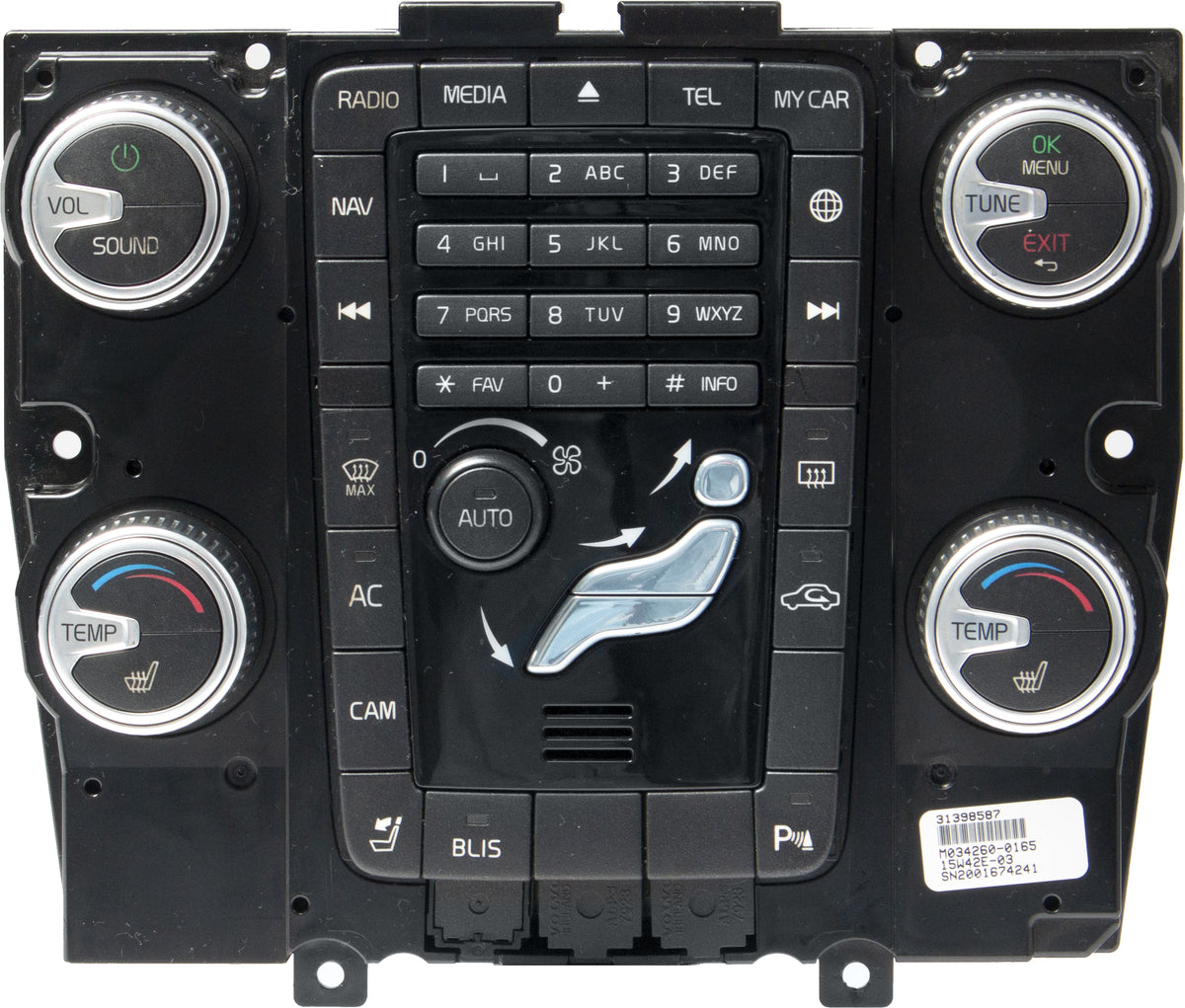 2015 Volvo 60 Series Radio Climate Multimedia Control Panel Part Numbe ...
