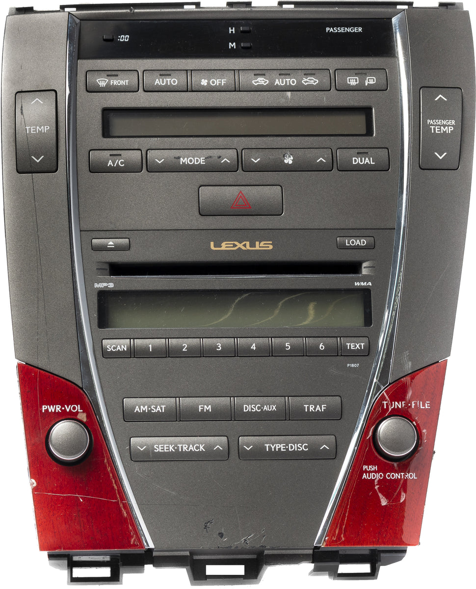 2007-09 Lexus ES350 AM FM SAT Radio 6 Disc CD Player 86120-33720 Face ...