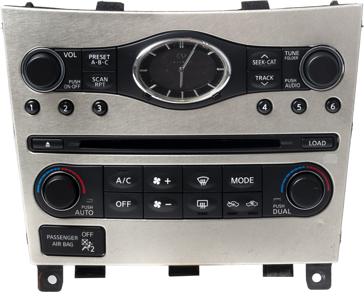 2007-08 Infiniti G35 Radio CD Player Dual Zone Control Panel Model ID ...