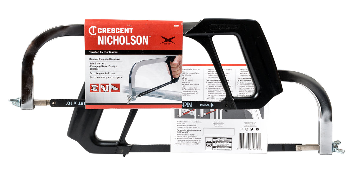 Crescent Nicholson General Purpose Hacksaw 10 In-12 In Blades Model Nu ...