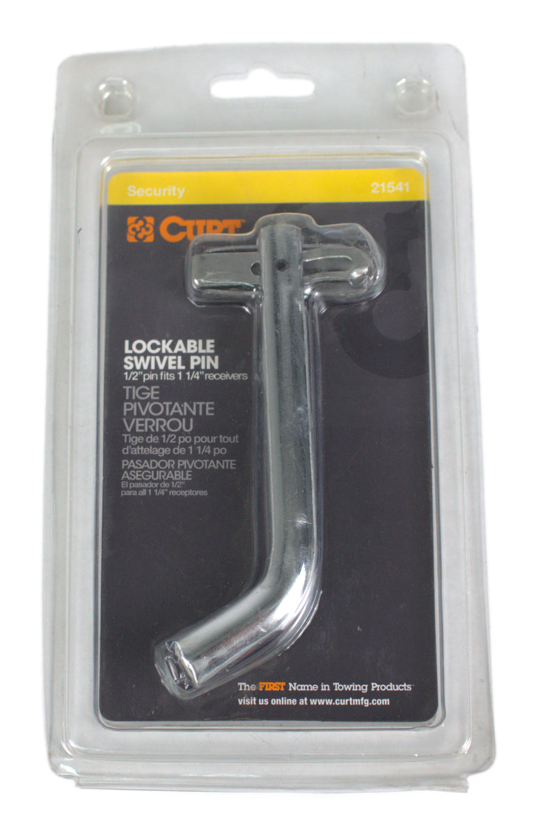 CURT 1/2" Diameter Swivel Hitch Pin Fits 1-1/4" Receiver Tubes Chrome ...
