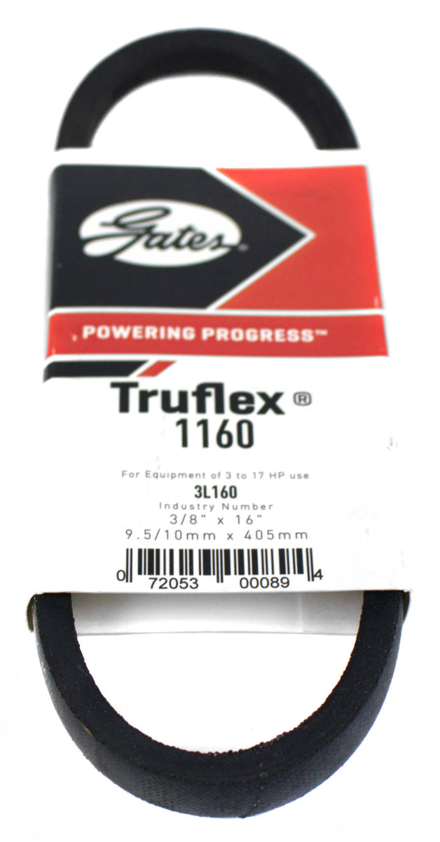 Gates TruFlex V-Belt 3/8in x 16in 36 Degrees Industrial Light Duty Use ...