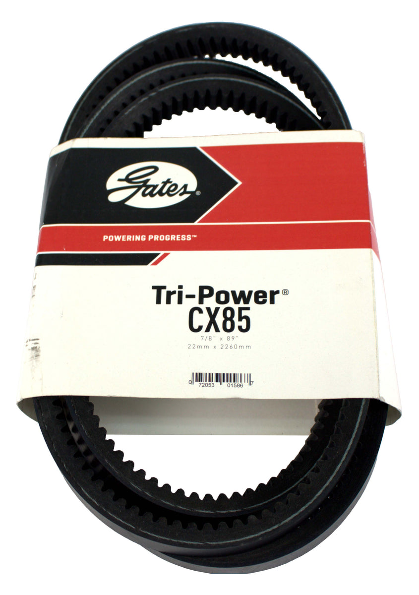 Gates Tri-Power V-Belt 7/8in x 89in Fits Small Diameter Pulleys/Back I ...