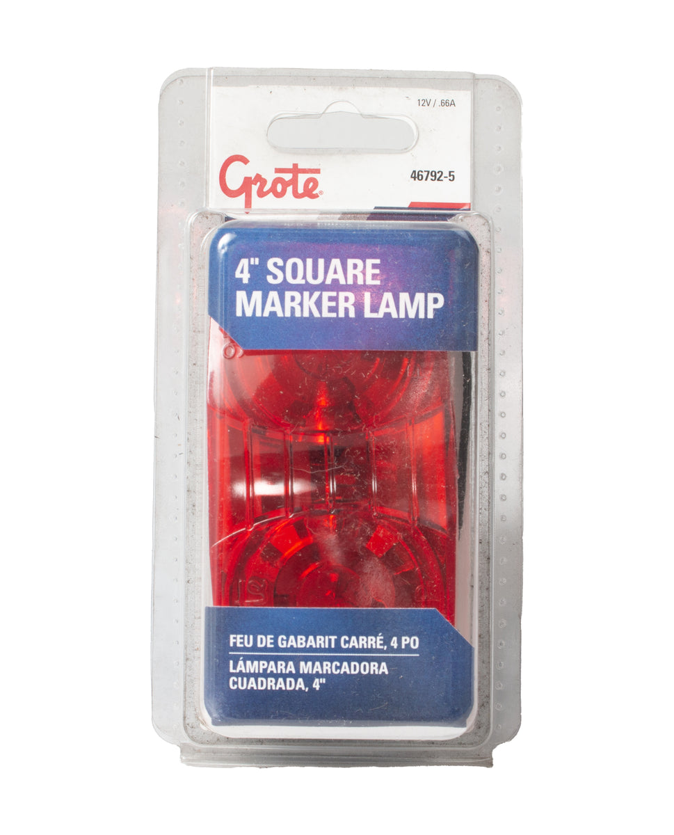 Grote Automotive Replacement Fleet-Service 4 Inch Red Square Marker La ...