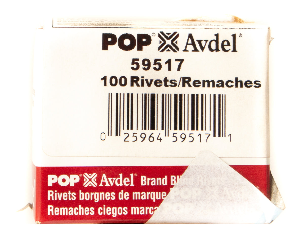 POP Avdel 59517 Blind Aluminum Rivet 5/32" Diameter 1/16"-1/8" Grip Ra ...