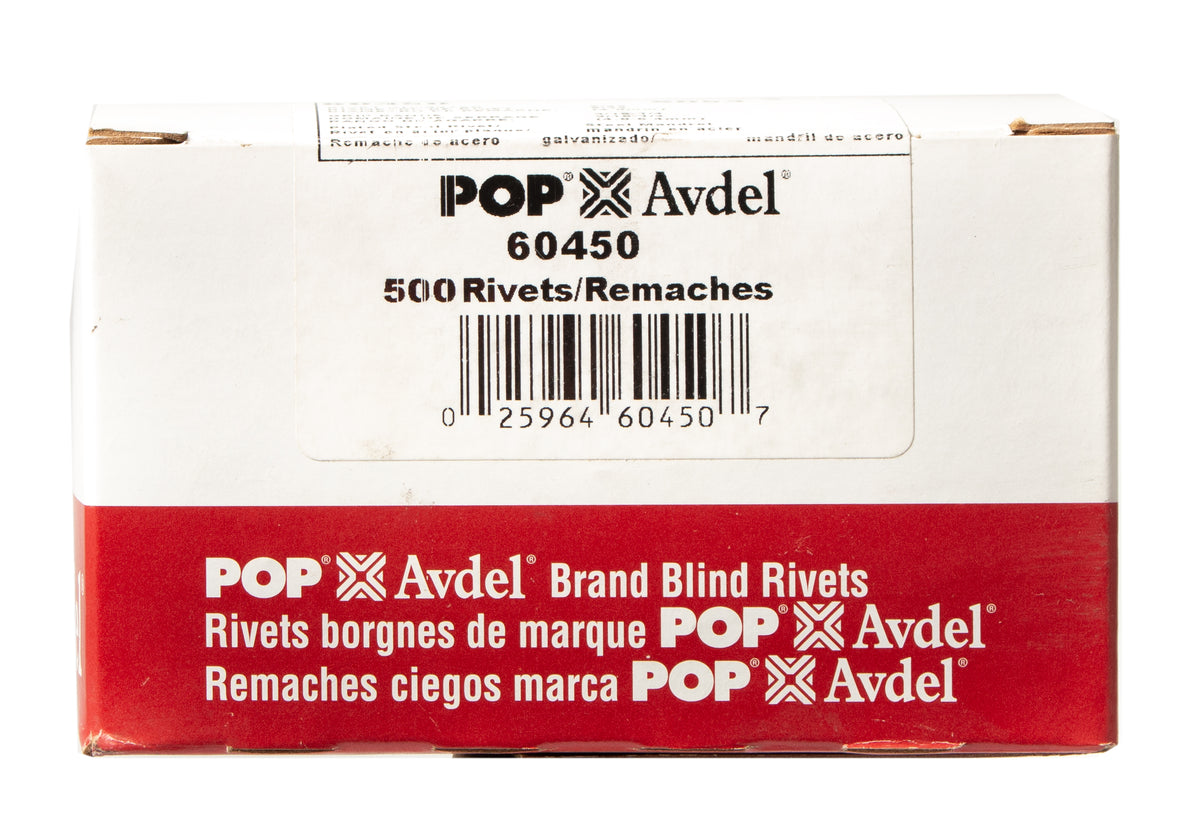 POP Avdel 500 pcs Plated Steel Blind Rivets 5/32" Diameter 3/16"-1/4 ...