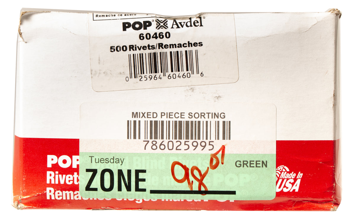 Emhart POP 60460 Blind Plated Steel Rivets 3/16" Diameter 1/2"-5/8" Gr ...