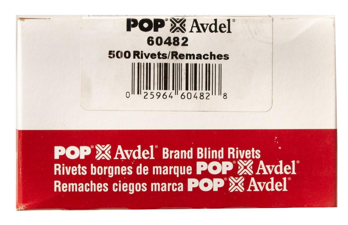 POP Avdel 60482 Blind Aluminum Rivet 5/32" Diameter 1/16"-1/8" Grip Ra ...
