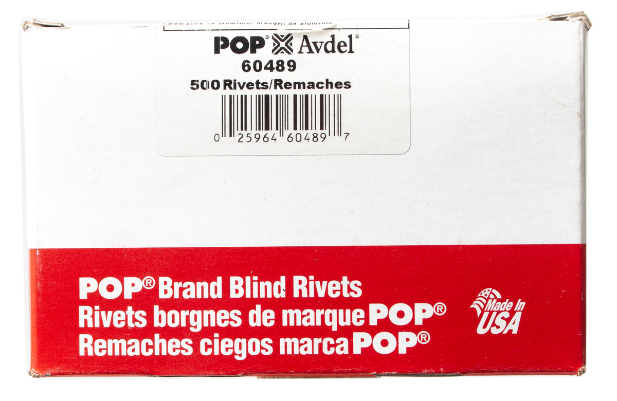 POP Avdel Aluminum Blind Rivets 500 Pc 3/16" Diameter 1/8"-1/4" Grip R ...