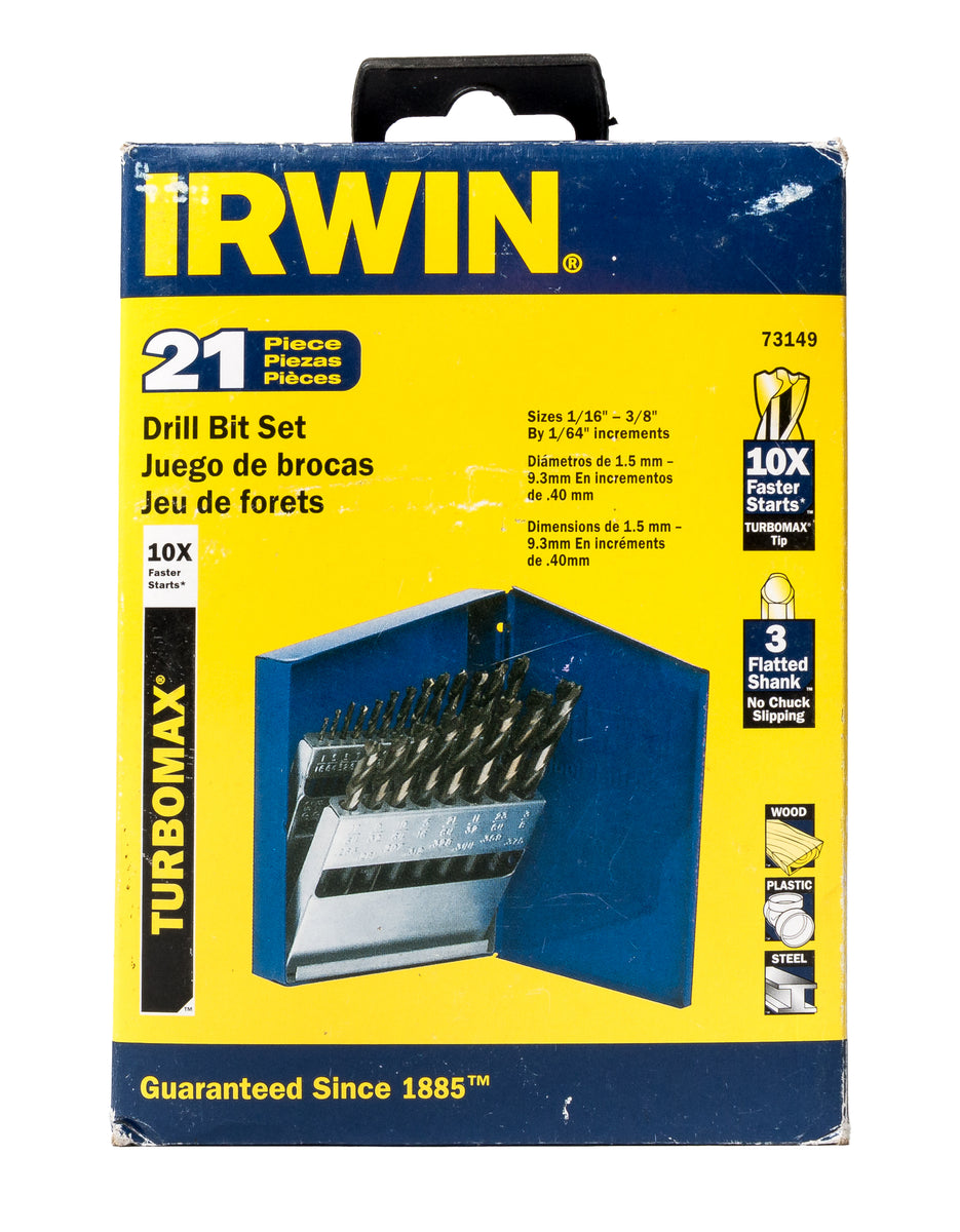 Irwin Industrial Tools 21 PC High Speed Steel Drill Bit Set Part Numbe ...