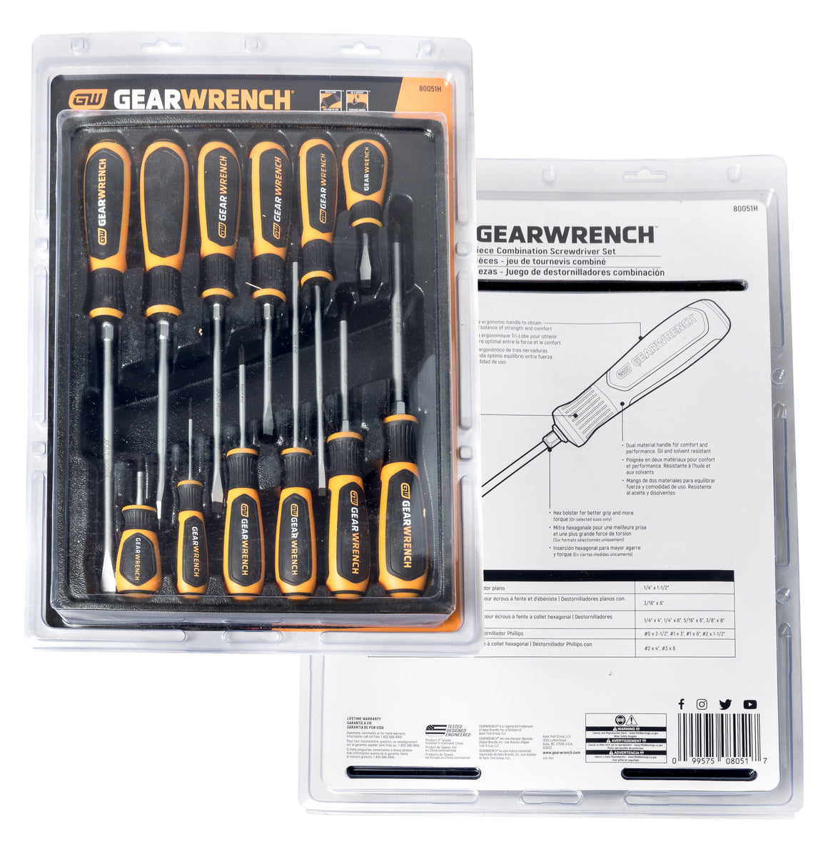 Apex Tool Group GearWrench 12 PC Combination Screwdriver Set Model Num ...