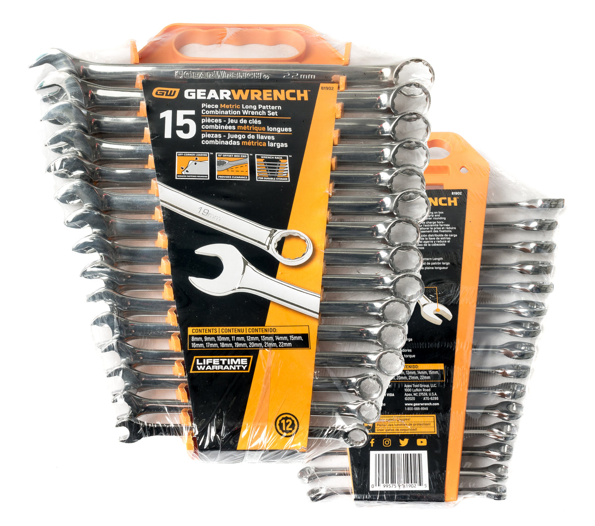 GearWrench Metric Long Pattern Combination Wrench Set 15 Piece 12 Pt P ...