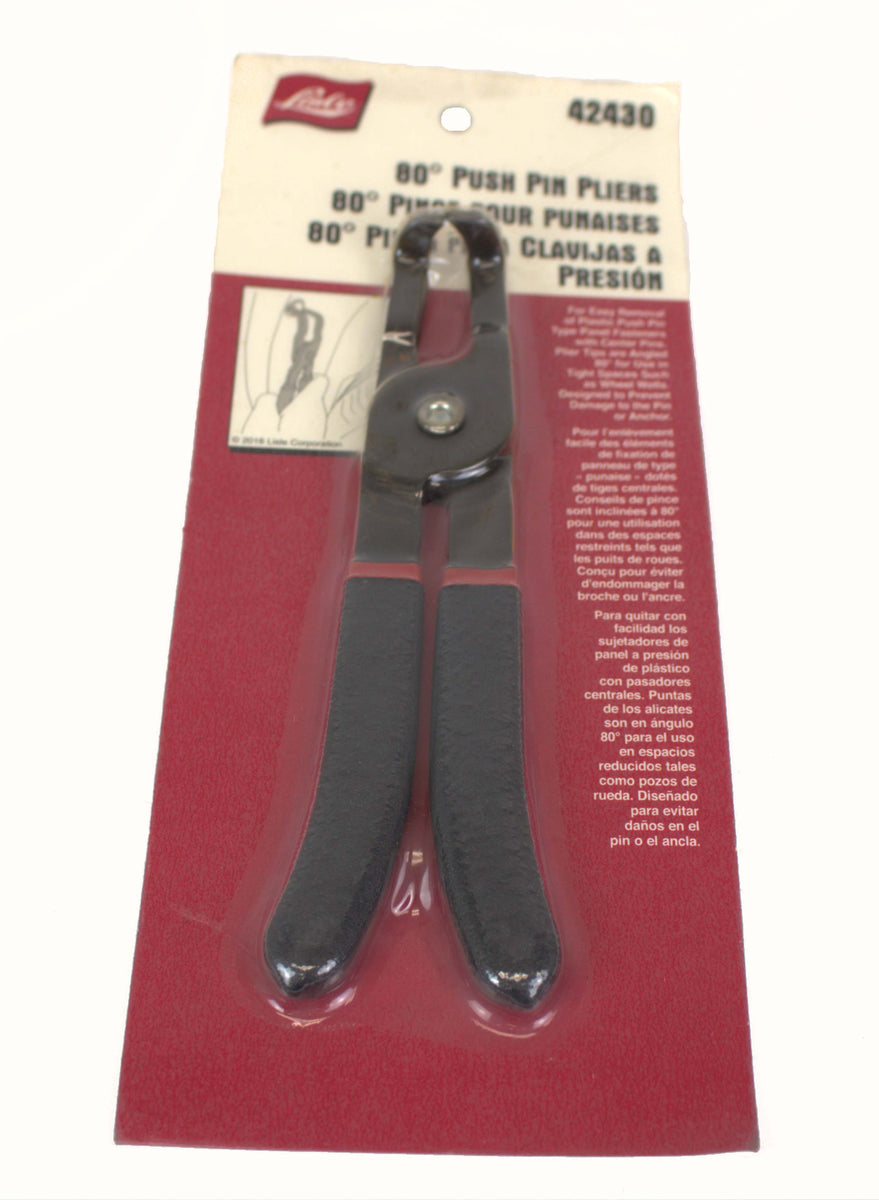 Lisle 80 Degree Push Pin Pliers 5 Removes Pin Style Panel Retainer Par ...