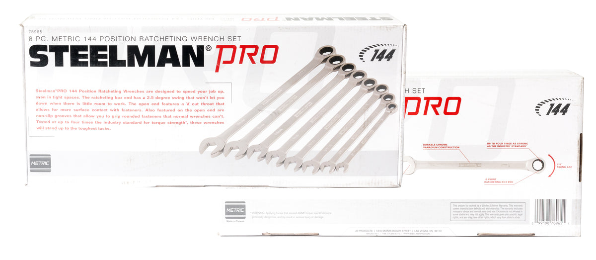 Steelman Pro 8 Piece Metric 144 Position Ratcheting Wrench Set Part Nu ...