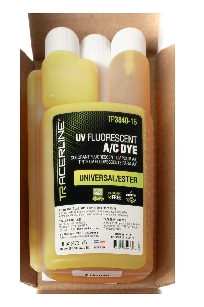 Tracerline UV Fluorescent A/C Dye Co-Solvent Free 16 Ounce Part Number ...