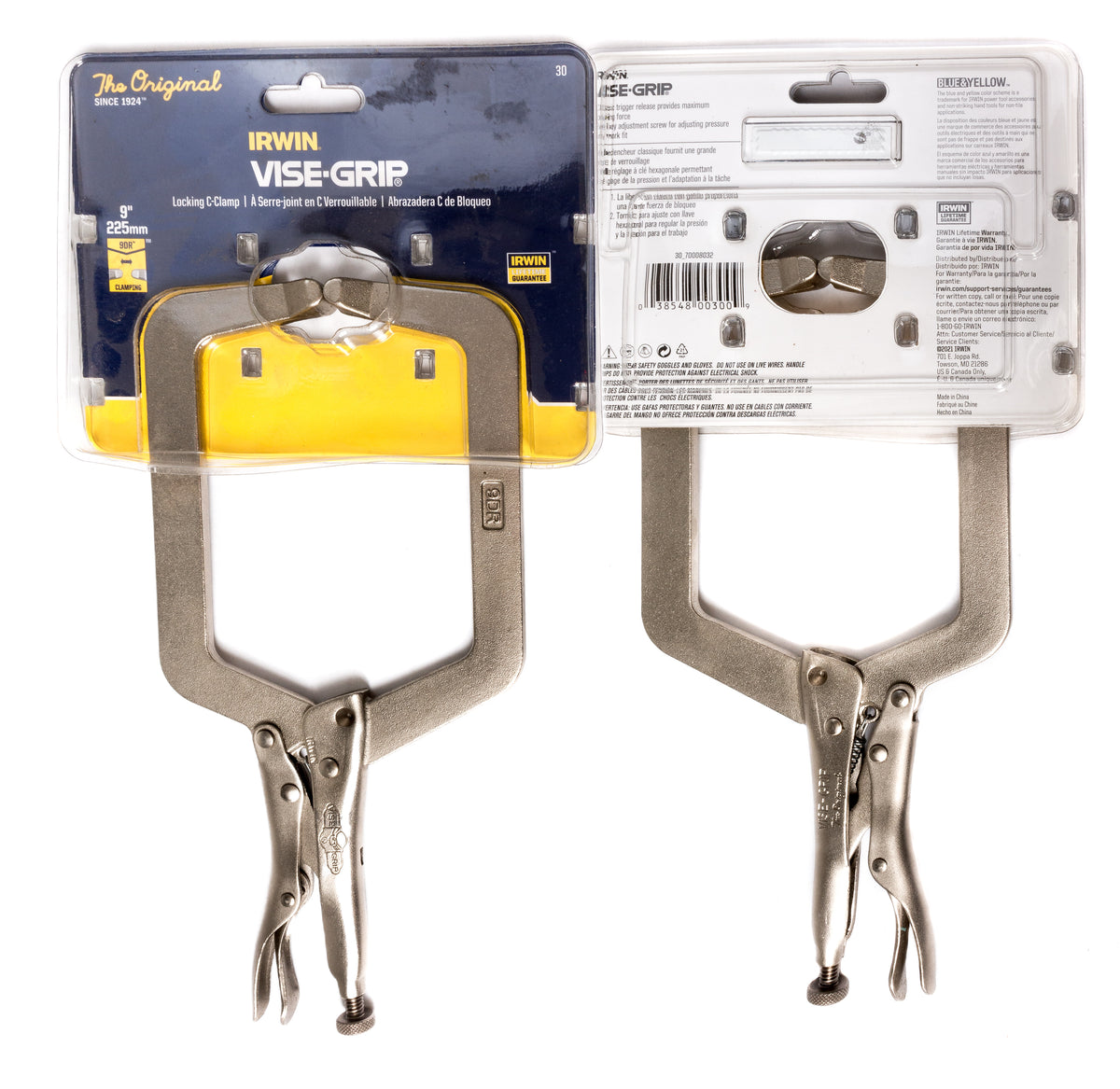 Irwin Vise-Grip 9 Inch Steel Locking C-Clamp Pliers Nickel Plated Part ...