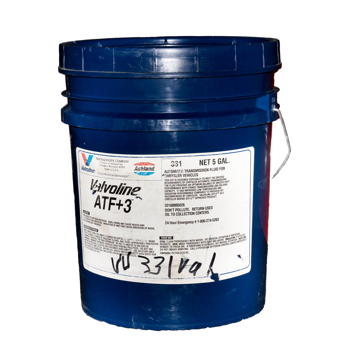 Valvoline ATF+3 Automatic Transmission Fluid 5 Gal Chrysler Vehicles M ...