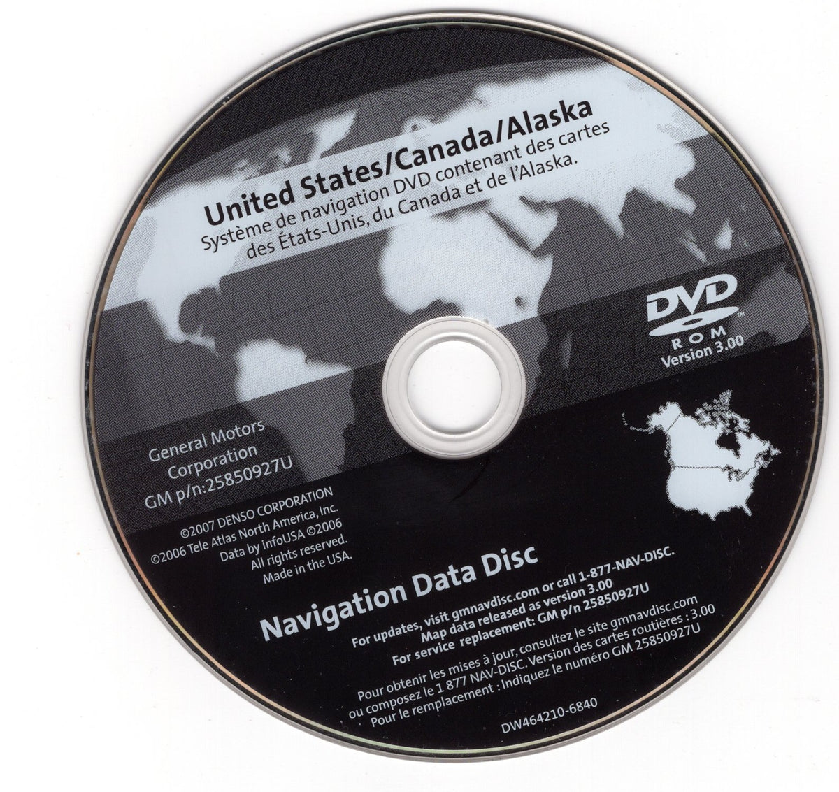 GMC Chevy 2007-10 Truck Van Navigation Data CD 25850927U Ver 3.00 ...