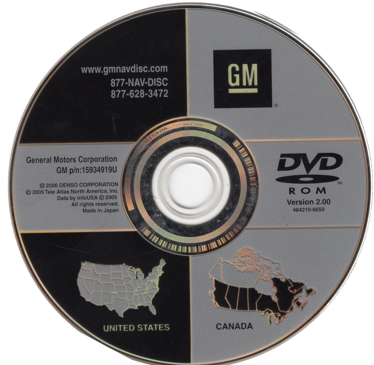 Chevy GMC Cadillac 2007-2009 Navigation Data Disc CD 15934919U Version ...