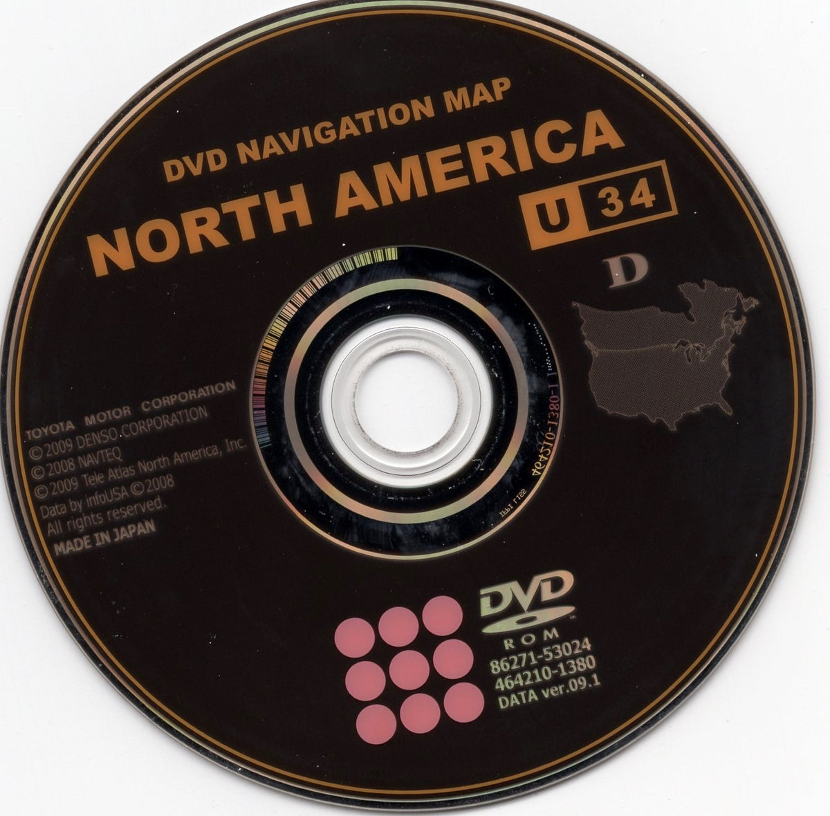 2006-2009 Toyota Lexus Scion DVD Navigation Map North America U34 D 86 ...