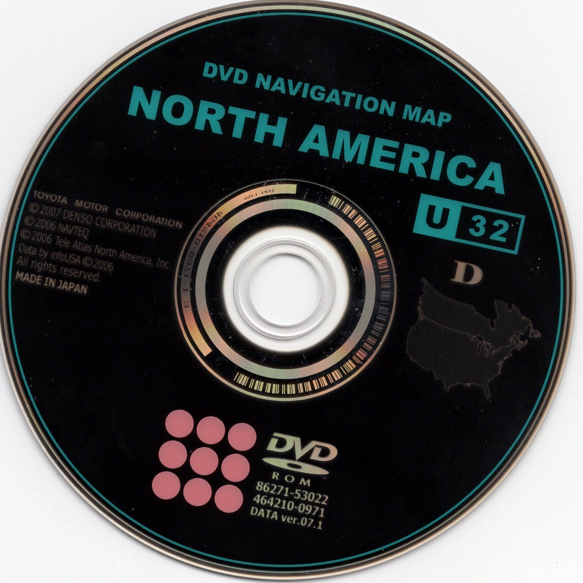 2007-2009 Toyota Lexus DVD Navigation Map North America U32 D 86271-53 ...