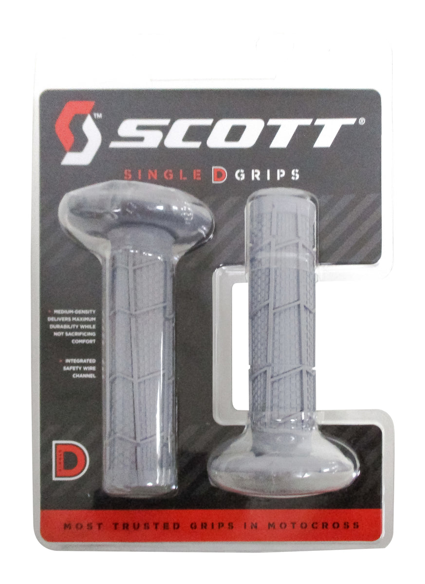 Scott Sports Universal Gray Radial Full Waffle Motorcycle Grips 7/8" 2 ...