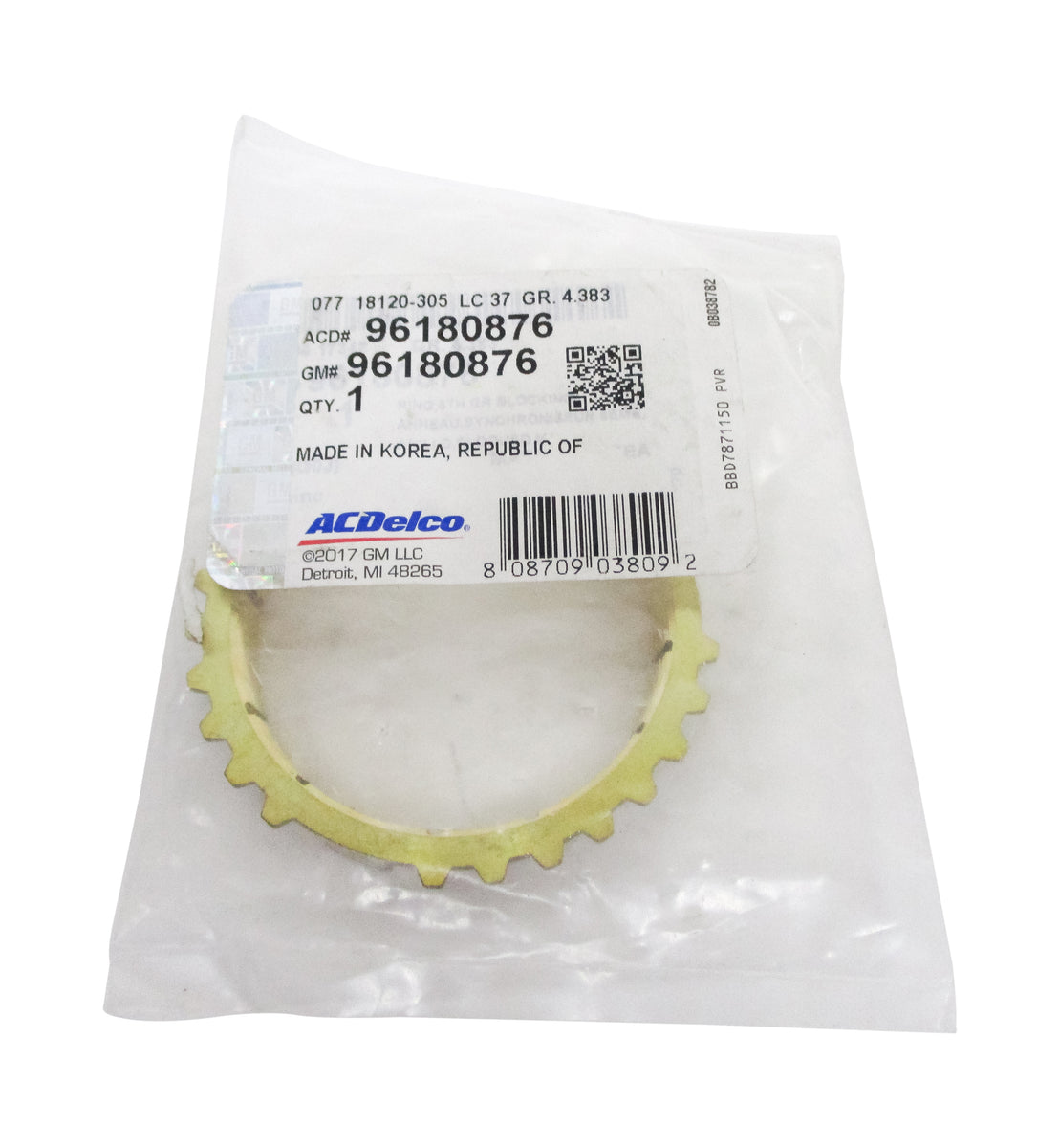 ACDelco Manual Transmission Synchronizer Ring Fits 04-11 Chevy Pontiac ...