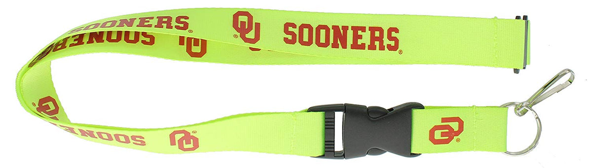 Aminco NCAA Oklahoma Sooners Neon Yellow Lanyard Keychain – 1factoryradio