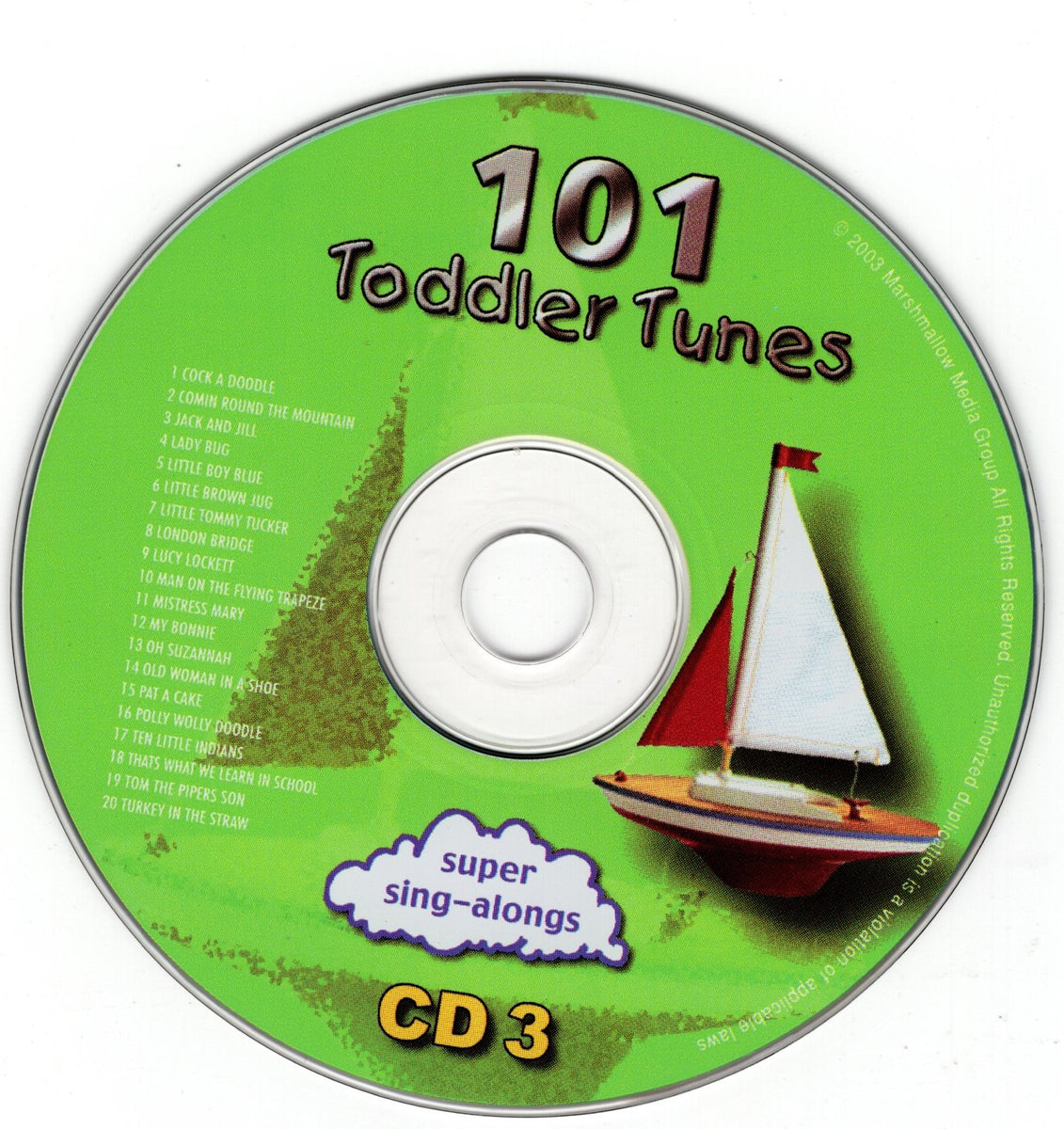 101 Toddler Tunes Disc 3 ONLY CD Professionally Cleaned Childrens ...