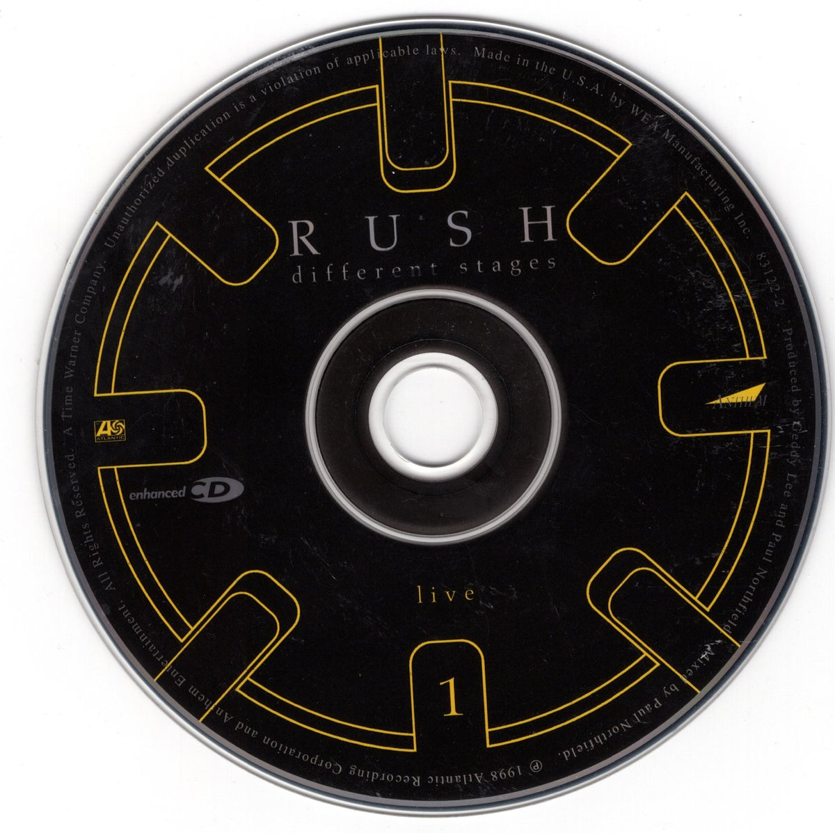 Rush Different Stages LIVE Music Album Disc 1 ONLY CD Professionally C ...