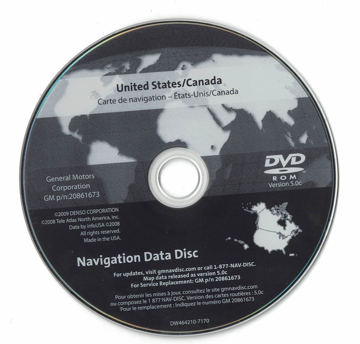 2006-10 Cadillac Chevy GMC Hummer Navigation Data Disc Map CD - 208616 ...