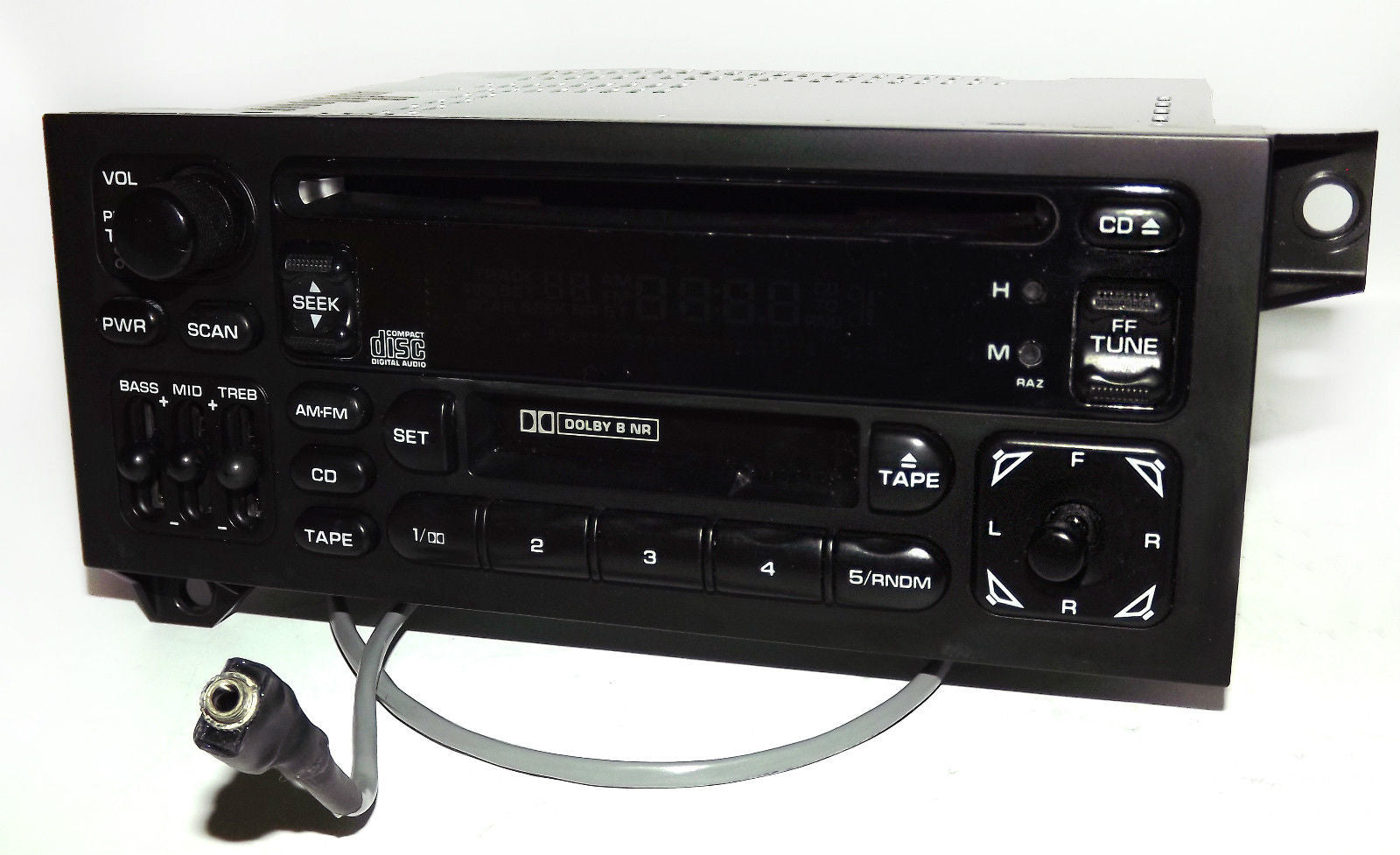 Dodge Chrysler 1984-2002 Radio AM FM CD Cassette w Aux Input on Pigtai ...