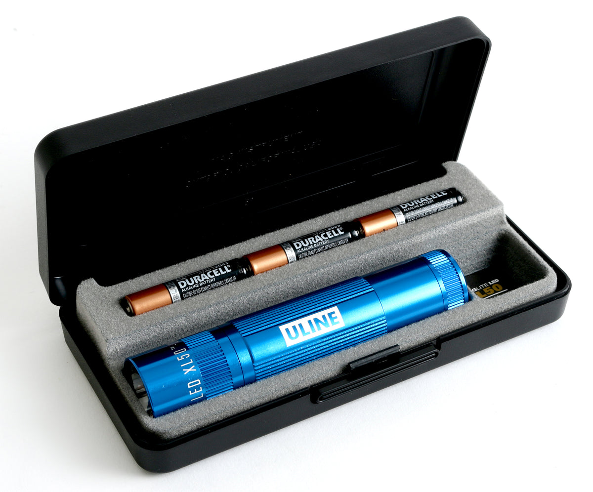 Genuine Blue Maglite XL50 ULINE LED Flashlight w 3 AAA Batteries and C ...
