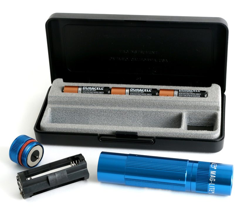 Genuine Blue Maglite XL50 ULINE LED Flashlight w 3 AAA Batteries and C ...