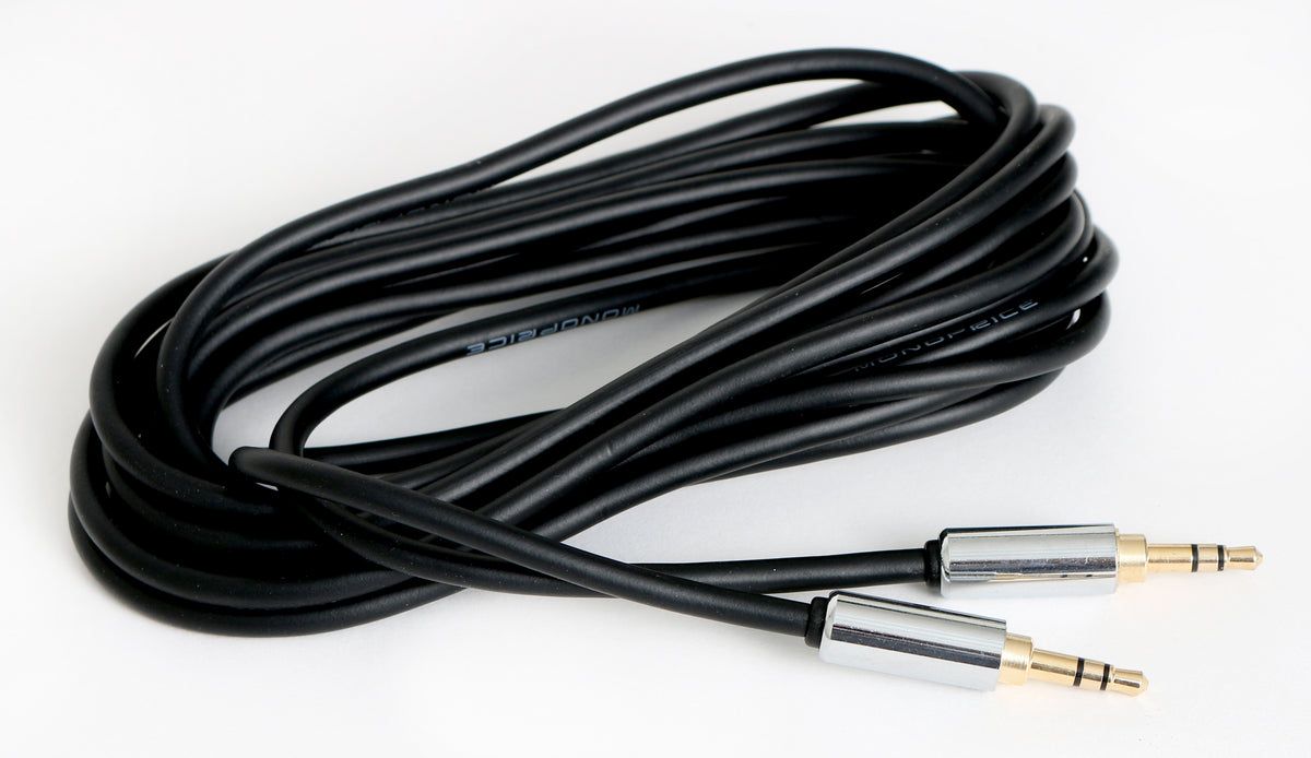 10ft Mobile 3.5mm Stereo Audio Cable - Gold Plated - Male to Male Auxi ...